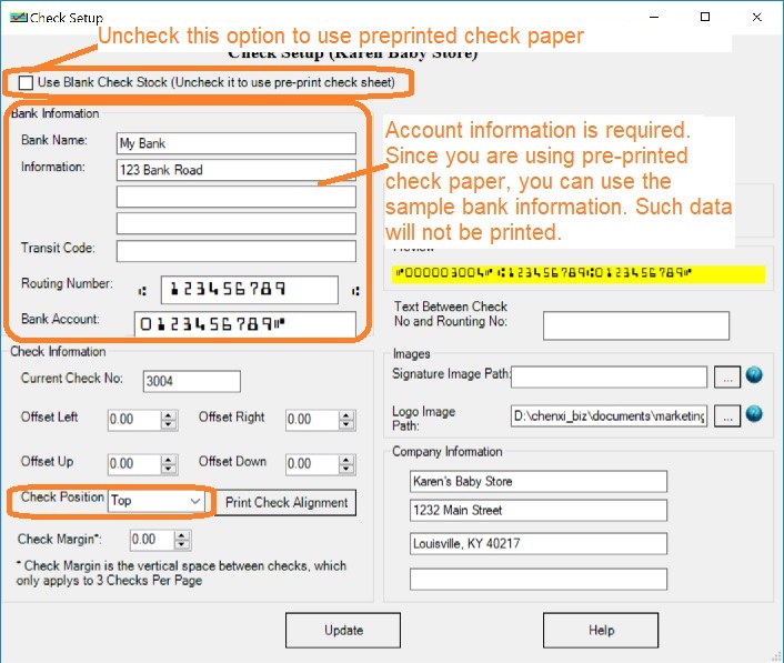 How To White A Check On Pre printed Check EzCheckPrinting Software