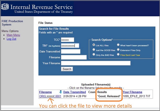 1099s Electronic Filing: How to Look Up IRS Tax Return eFile Status