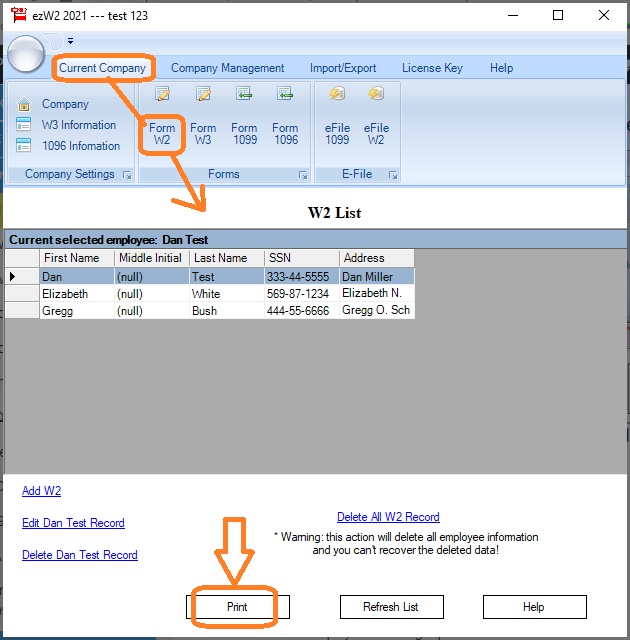EzW2 Software How To Print W2 Form In A Batch